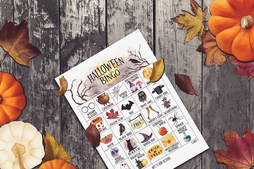 Printable Halloween Bingo Game Activity With 50 Unique Cards for Kids ...