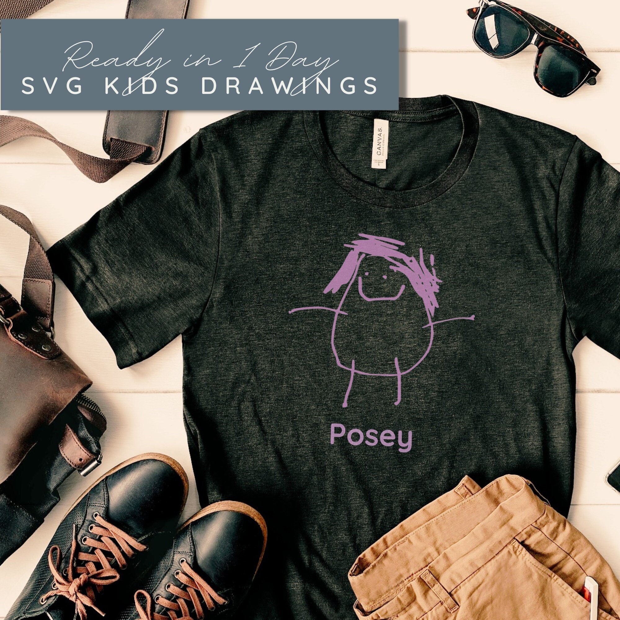 Custom Kids Drawing SVG, Personalized Kids Art, Kids Artwork Shirt ...