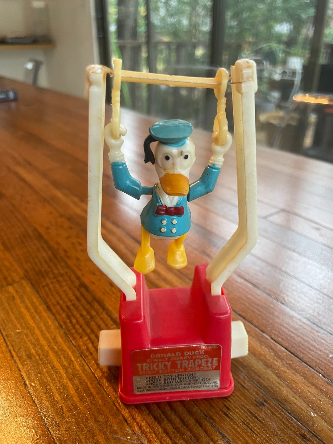 Donald Duck Tricky Trapeze Push Button Vintage Toy (still Works!) - Etsy