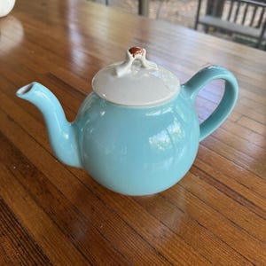 Porcelain Covered Teapot hall, Light Blue MCM, 2 Cup - Etsy