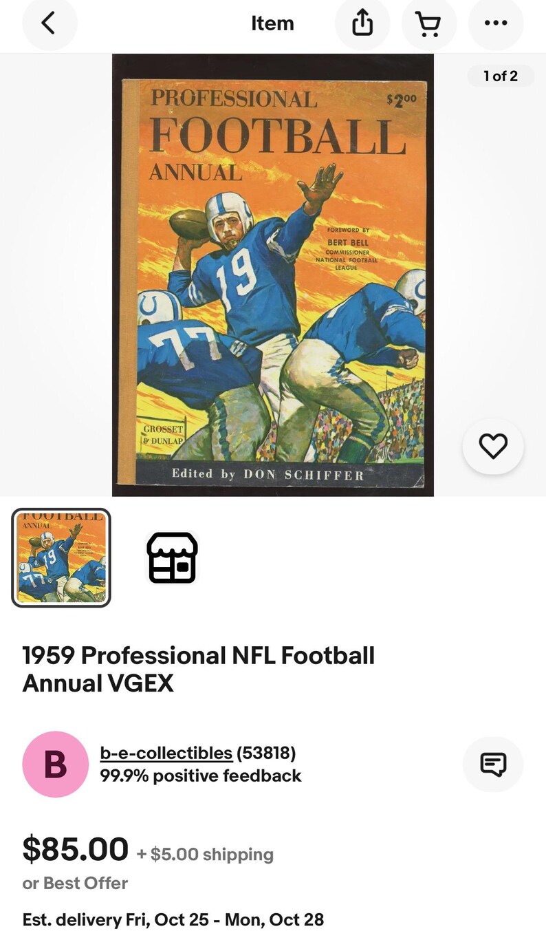 1959 Professional NFL Football Annual (yearbook Style) - Etsy