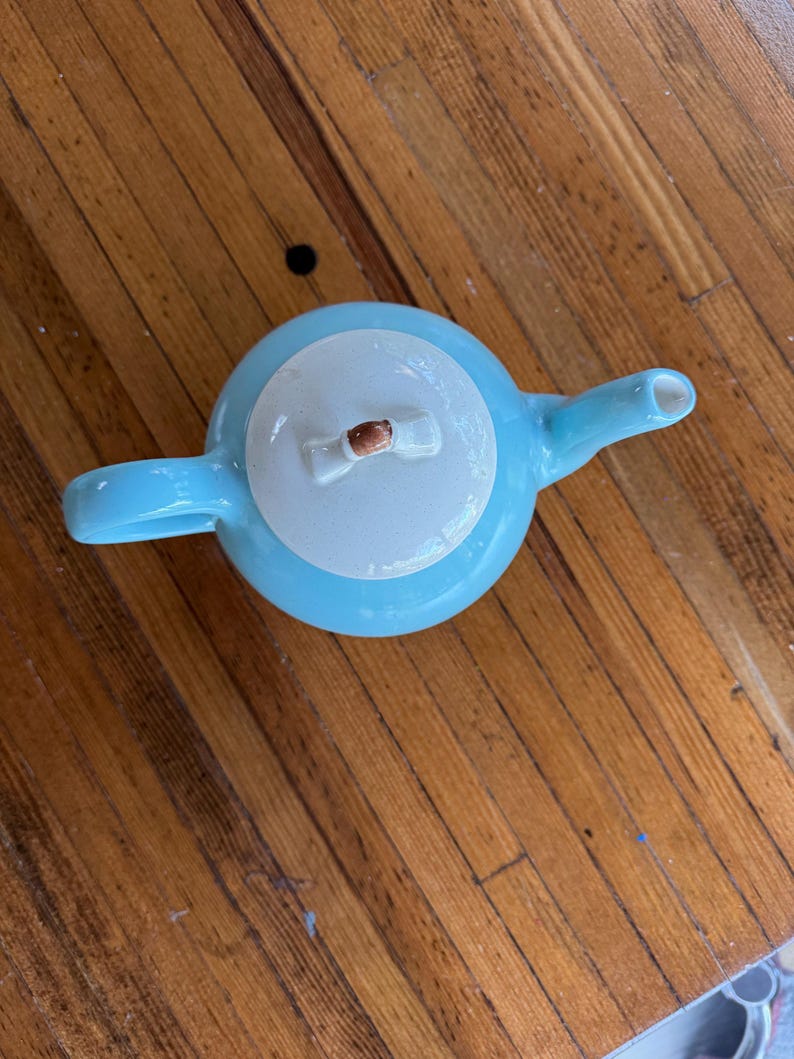 Porcelain Covered Teapot hall, Light Blue MCM, 2 Cup - Etsy