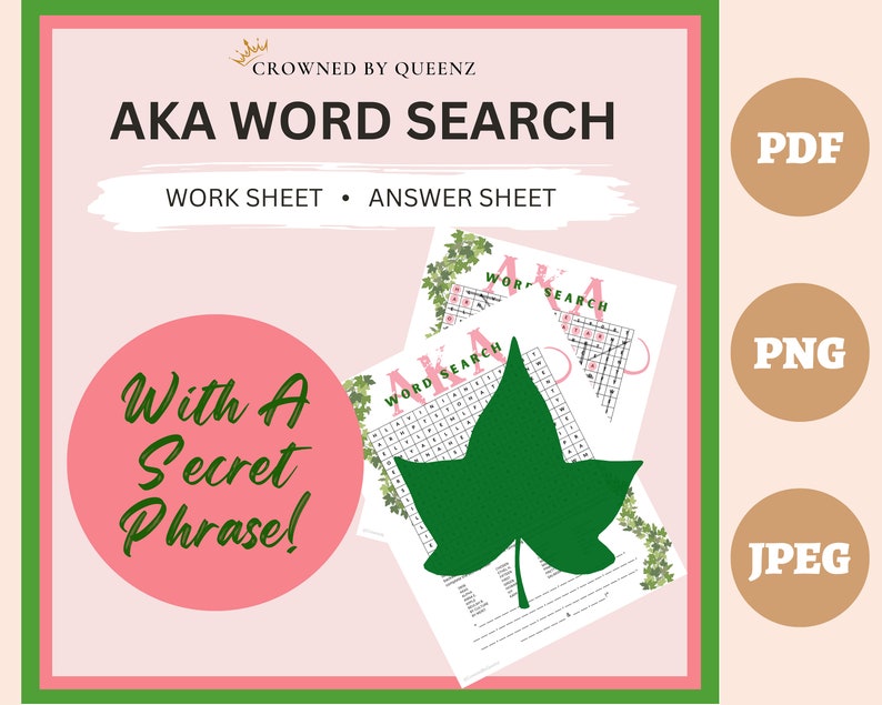 AKA Word Search Icebreaker Alpha Kappa Alpha 1908 Greek - Etsy