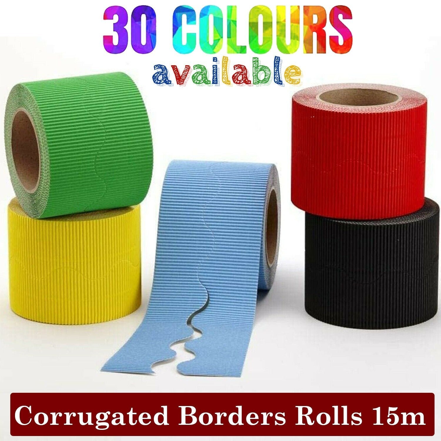 CRAFT PAPER ROLL, Display Borders Roll, White Corrugated White ...