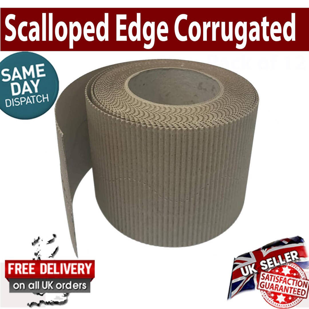 Mocha Corrugated Display Borders Roll Scalloped Edge Border Roll School ...