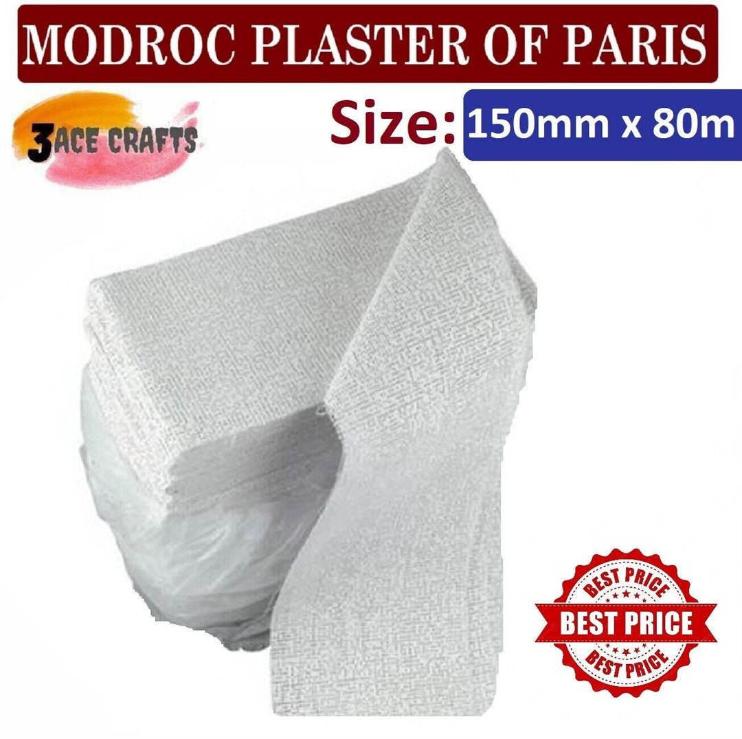80m White Modroc Plaster of Paris Papier Mache Class Pack 15cm X 80m ...
