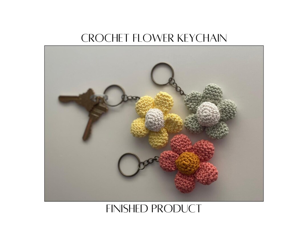 Hand-crocheted Daisy Flower Keychain – Delicate Nature-inspired ...