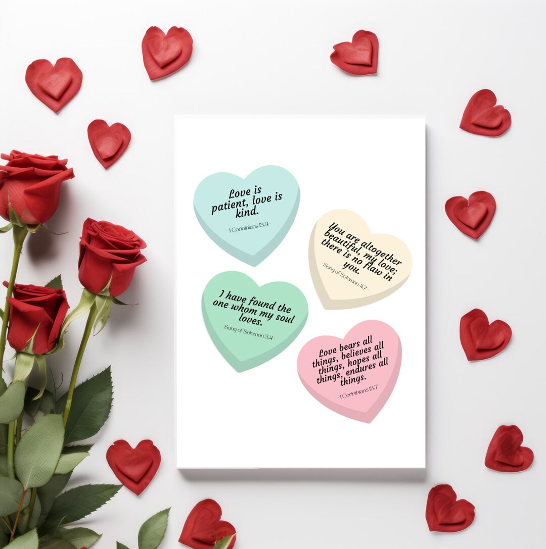 Valentines Day Gift, Christian Valentines Day Print, Bible Verse ...