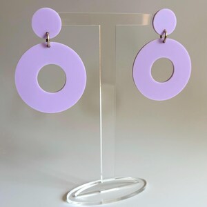 Retro 60s Inspired Mod Acrylic Donut Ring Hoop Earrings - Vintage Style ...