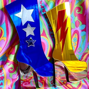 PLATFORM MIRROR HANGING - 'boogie Shoe Wall Art' - 70s Glam Rock Disco ...