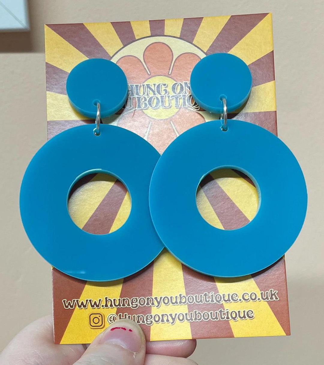 Retro 60s Inspired Mod Acrylic Donut Ring Hoop Earrings - Vintage Style ...