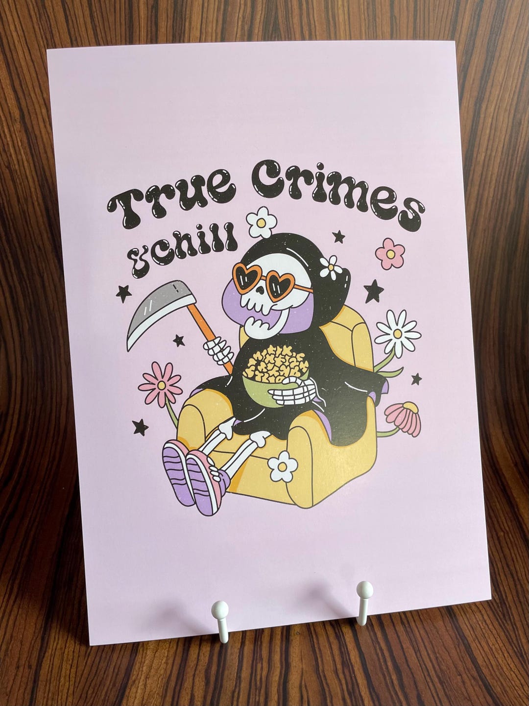 True Crimes & Chill A4 Art Print | Dark Humour Design | Spooky ...