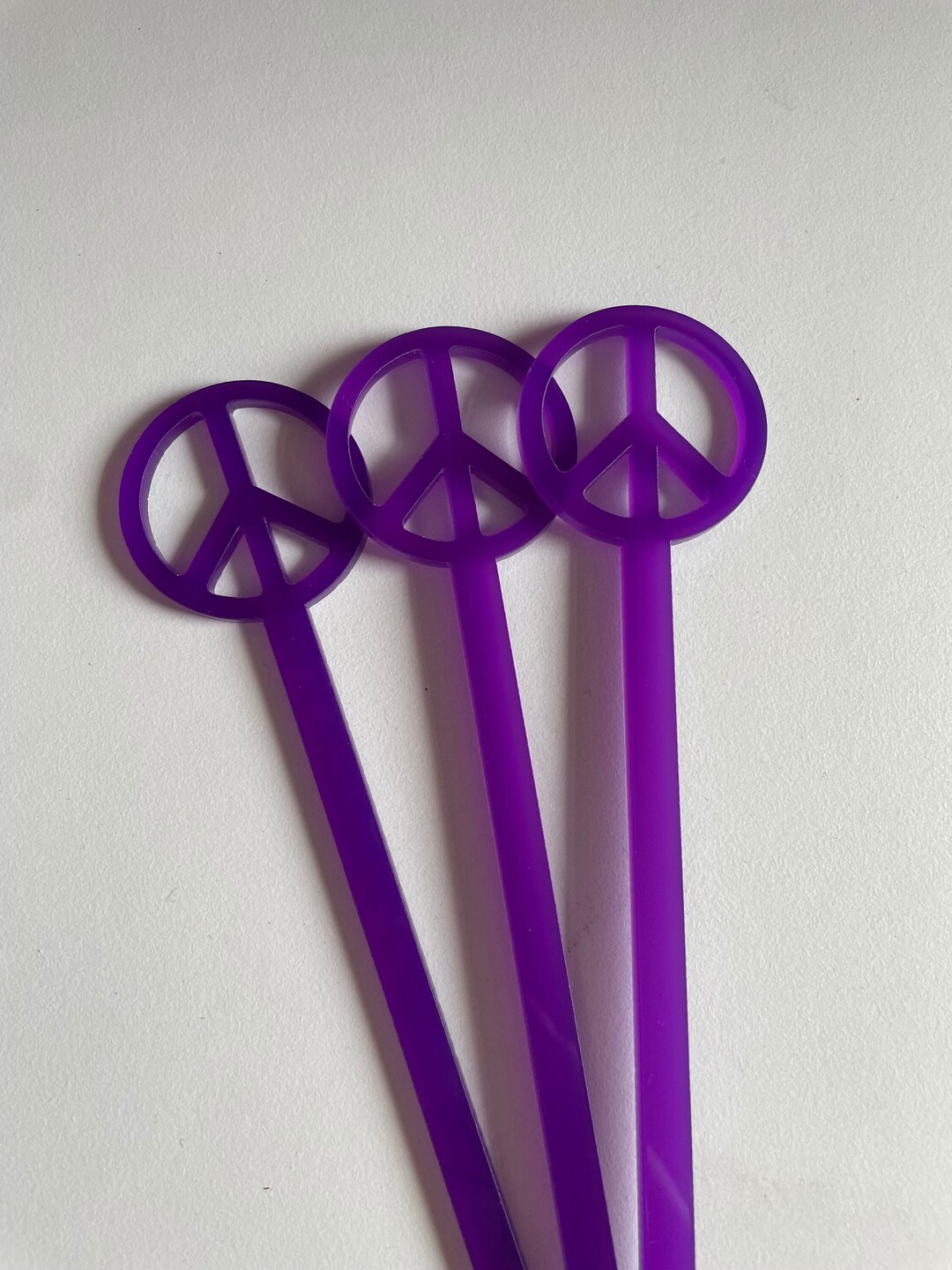 Retro Peace Symbol Acrylic Cocktail Stirrers | 60s 70s Barware - Etsy