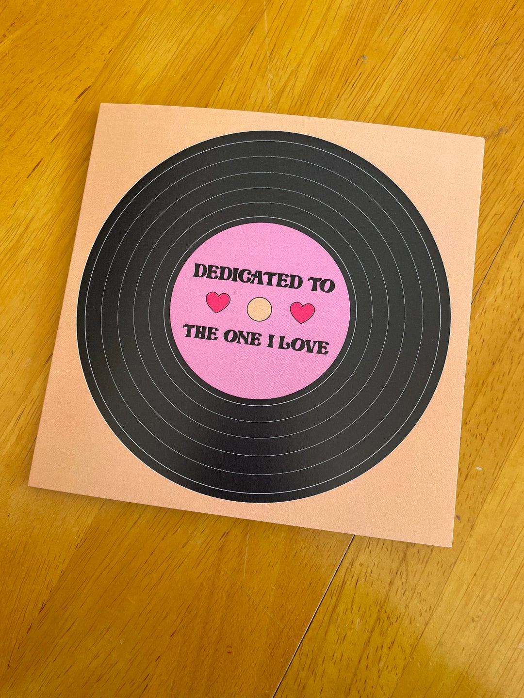 RETRO VINYL CARD 60s 70s Inspired Record Greeting Card 'dedicated to My ...
