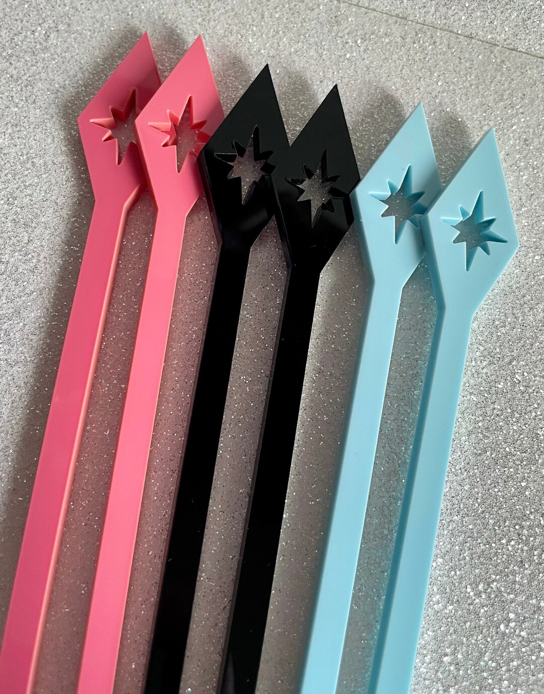 COCKTAIL DRINK STIRRERS - 'atomic Diamond' - Mid Century Retro Acrylic ...