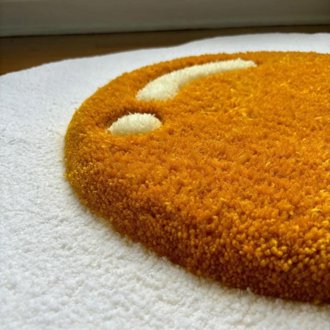 3D Fried Egg Rug Hand Tufted Carpet Pure Wool Custom Rugs Home Decor ...