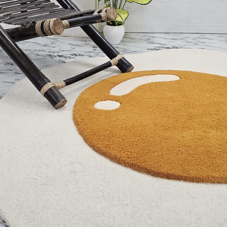 3D Fried Egg Rug | Hand Tufted Carpet | Pure Wool | Custom Rugs | Home ...