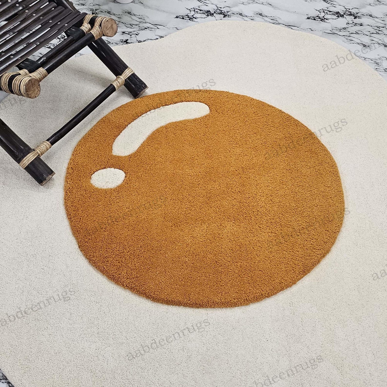 3D Fried Egg Rug | Hand Tufted Carpet | Pure Wool | Custom Rugs | Home ...