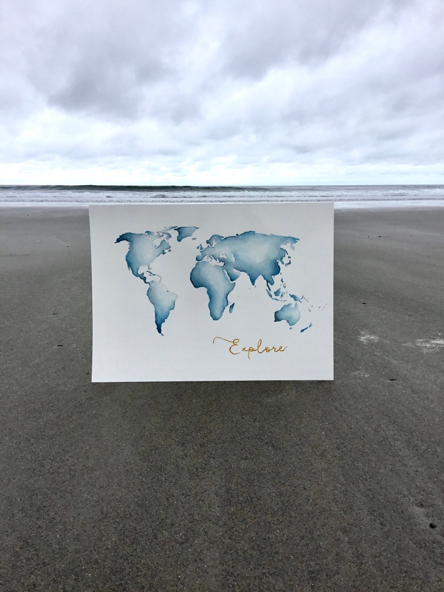 World Map Original Painting - Etsy