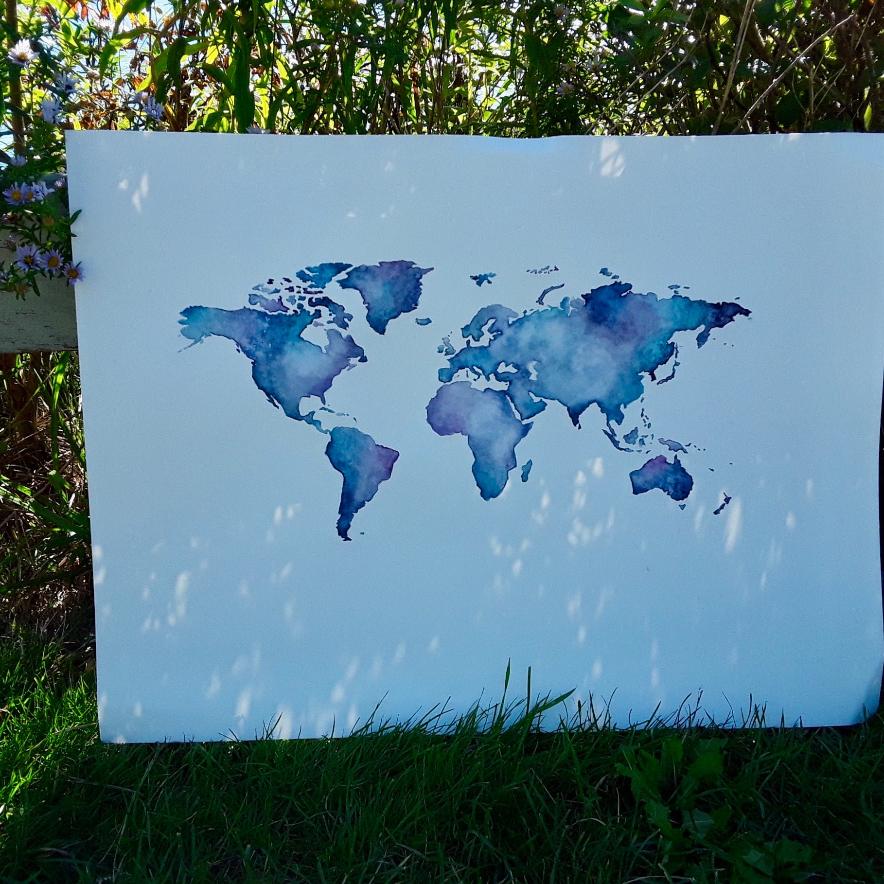 World Map Original Painting - Etsy