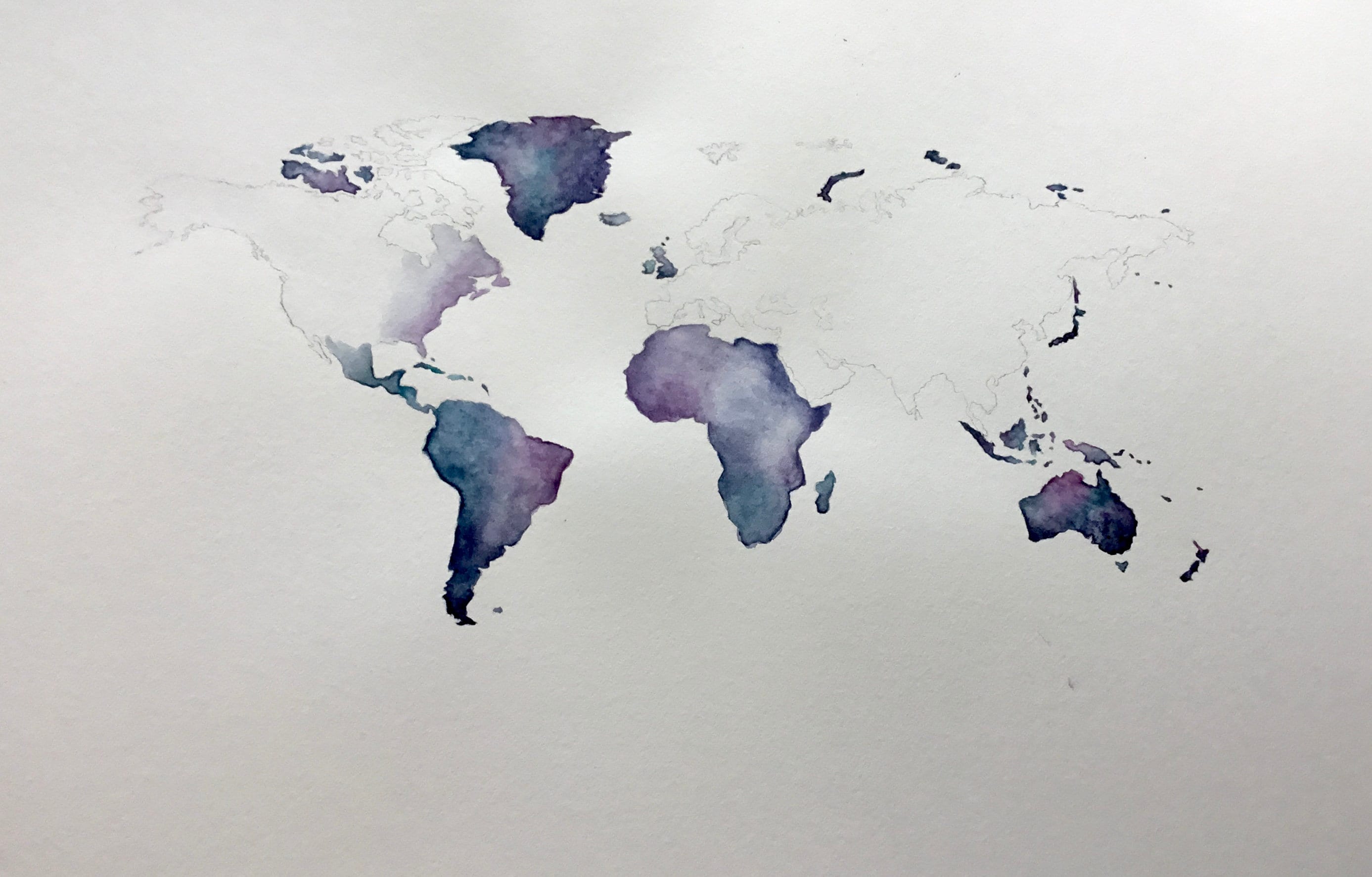 World Map Original Painting - Etsy
