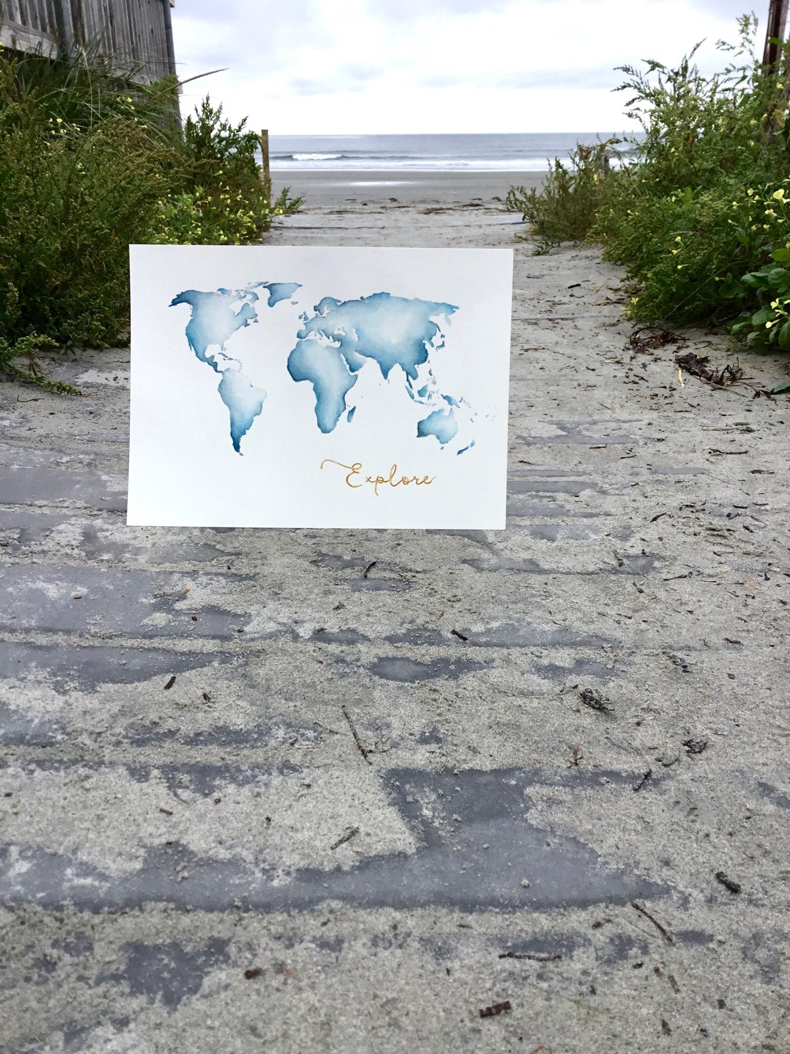 World Map Original Painting - Etsy