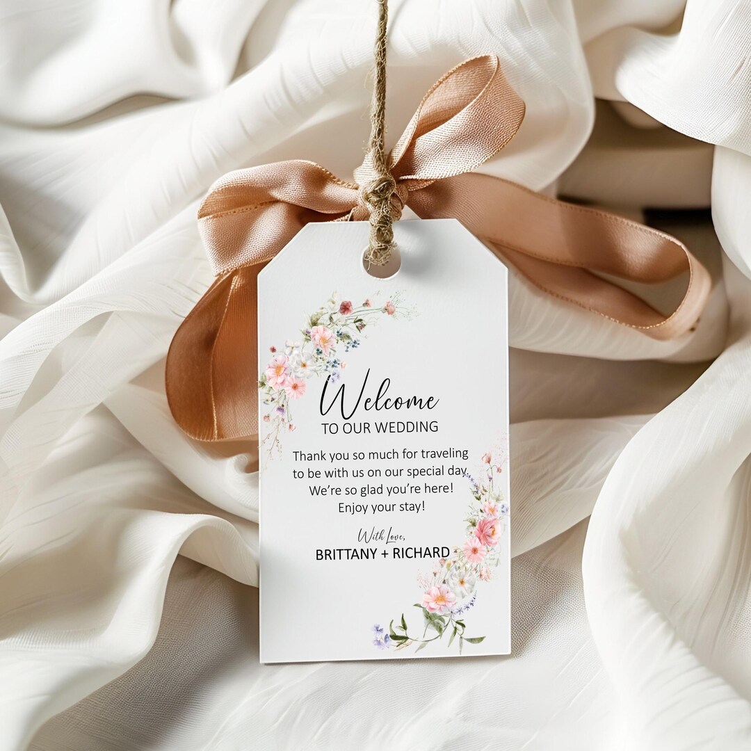 Wedding Welcome Tags, Welcome Tags, Gift Tags for Weddings, Greenery ...