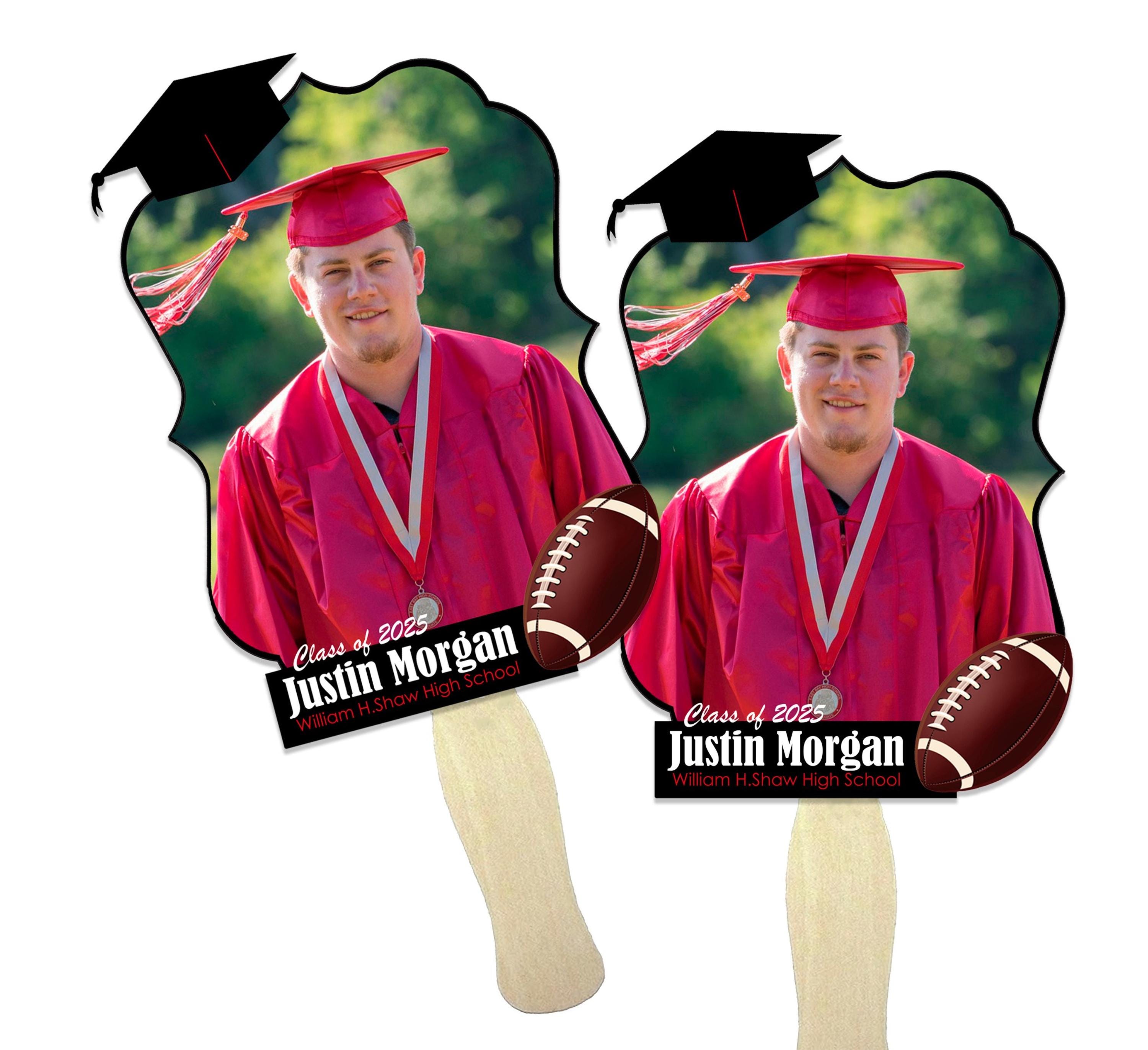 2025 Graduation Photo Hand Fan, Graduation Party Favor, Sport Face Fan ...