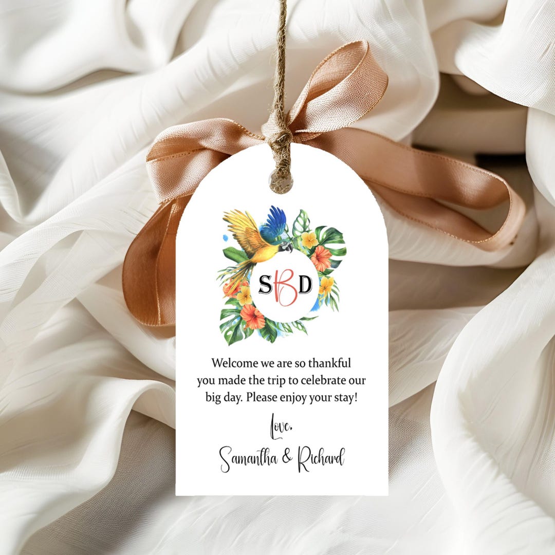 Wedding Welcome Tags, Greenery Tag, Hotel Welcome Tags, Thank You Tag ...