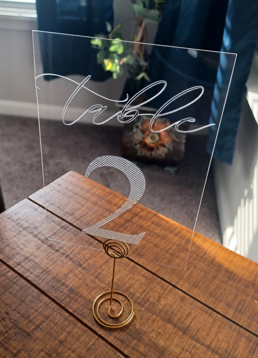 Personalized Table Numbers, Engraved Acrylic, Wedding Signs, Acrylic ...