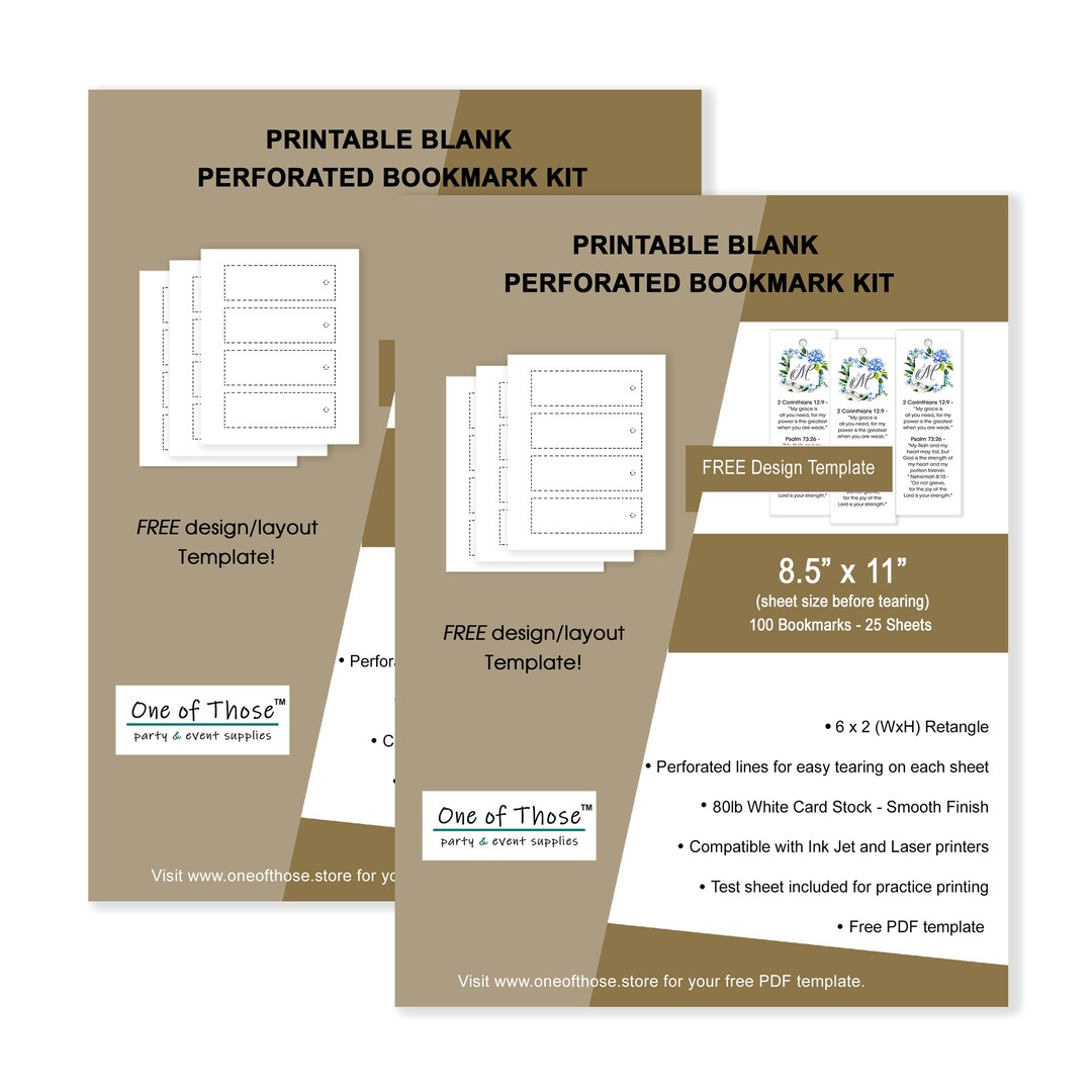 Printable Cardstock, Bookmark and Tag Kit, 6x2 Rectangle, 100lb, Just ...