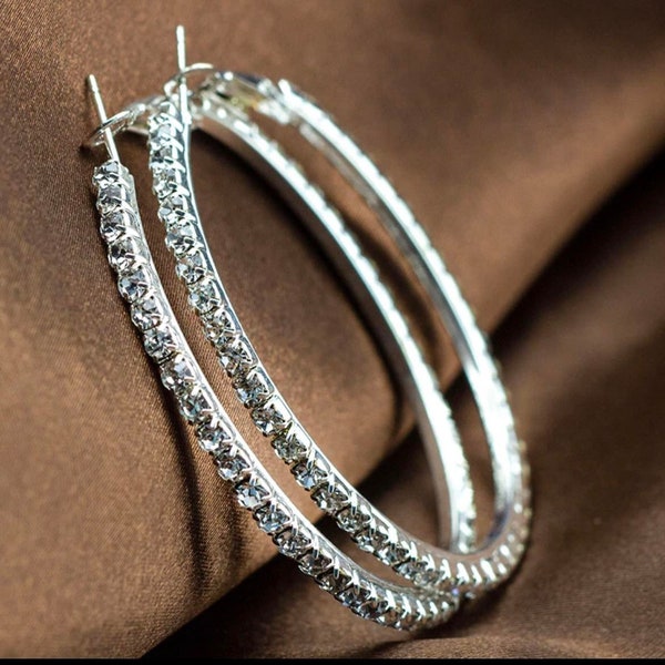 Rhinestone Earrings - Etsy