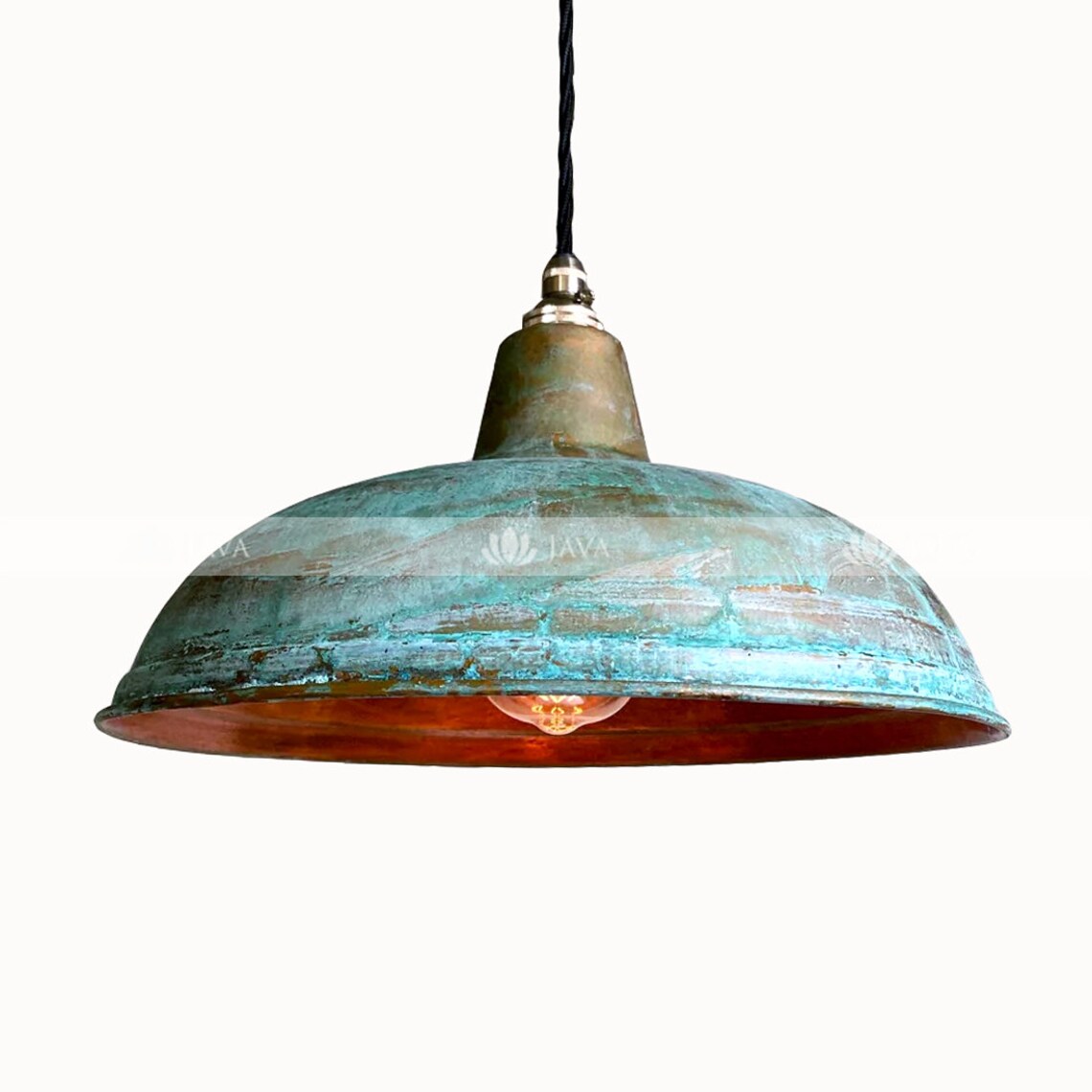 Oxidized Industrial Copper Pendant Light Hammered Copper Kitchen Island ...