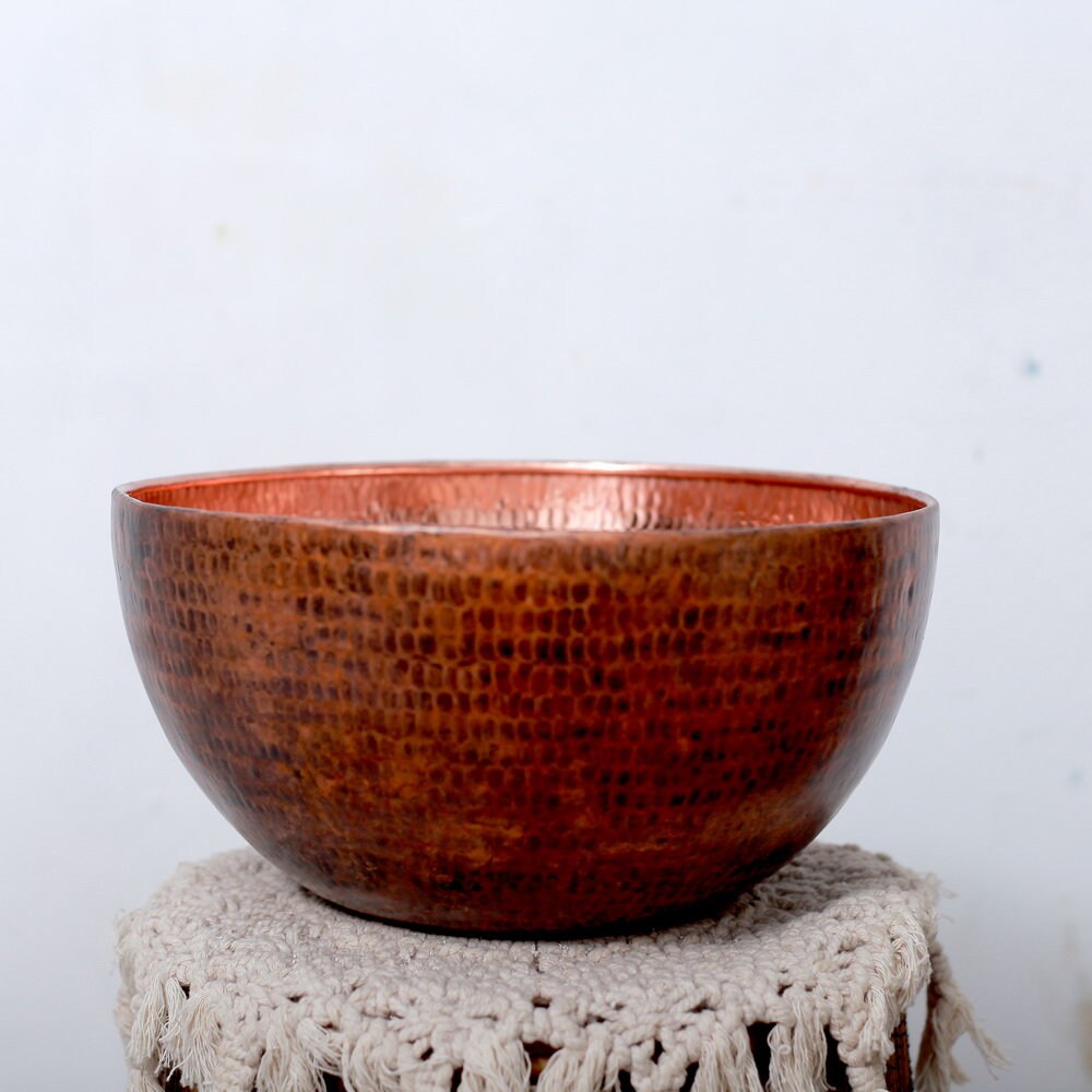 Hand Hammered Farmhouse Copper Bowl Custom Copper Handmade Bowl From ...