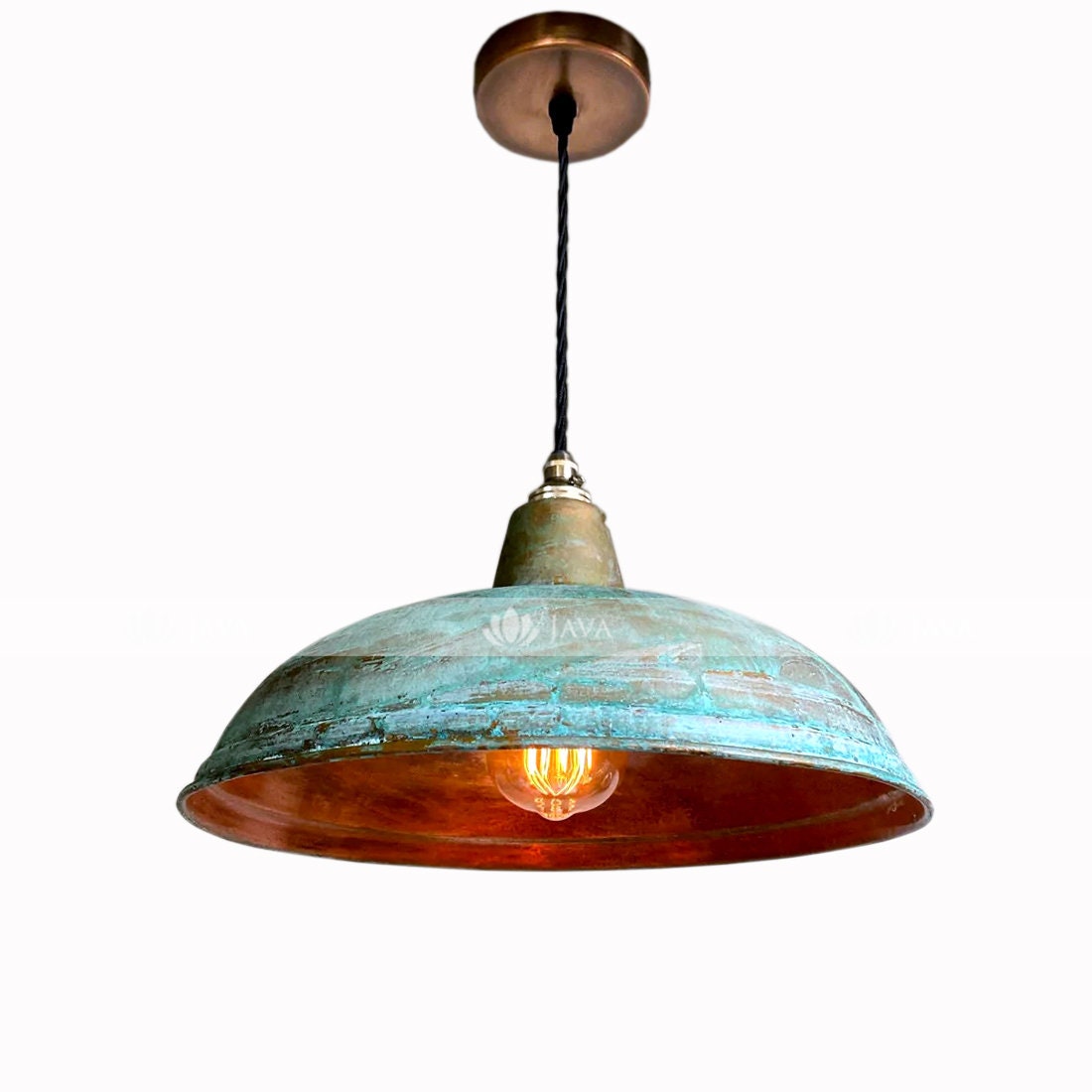 Oxidized Industrial Copper Pendant Light Hammered Copper Kitchen Island ...
