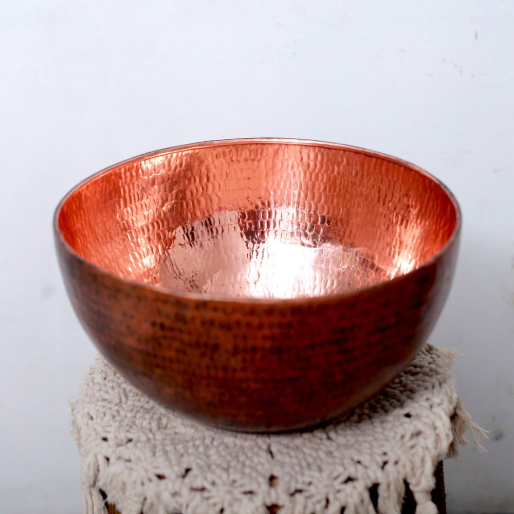Hand Hammered Farmhouse Copper Bowl Custom Copper Handmade Bowl From ...