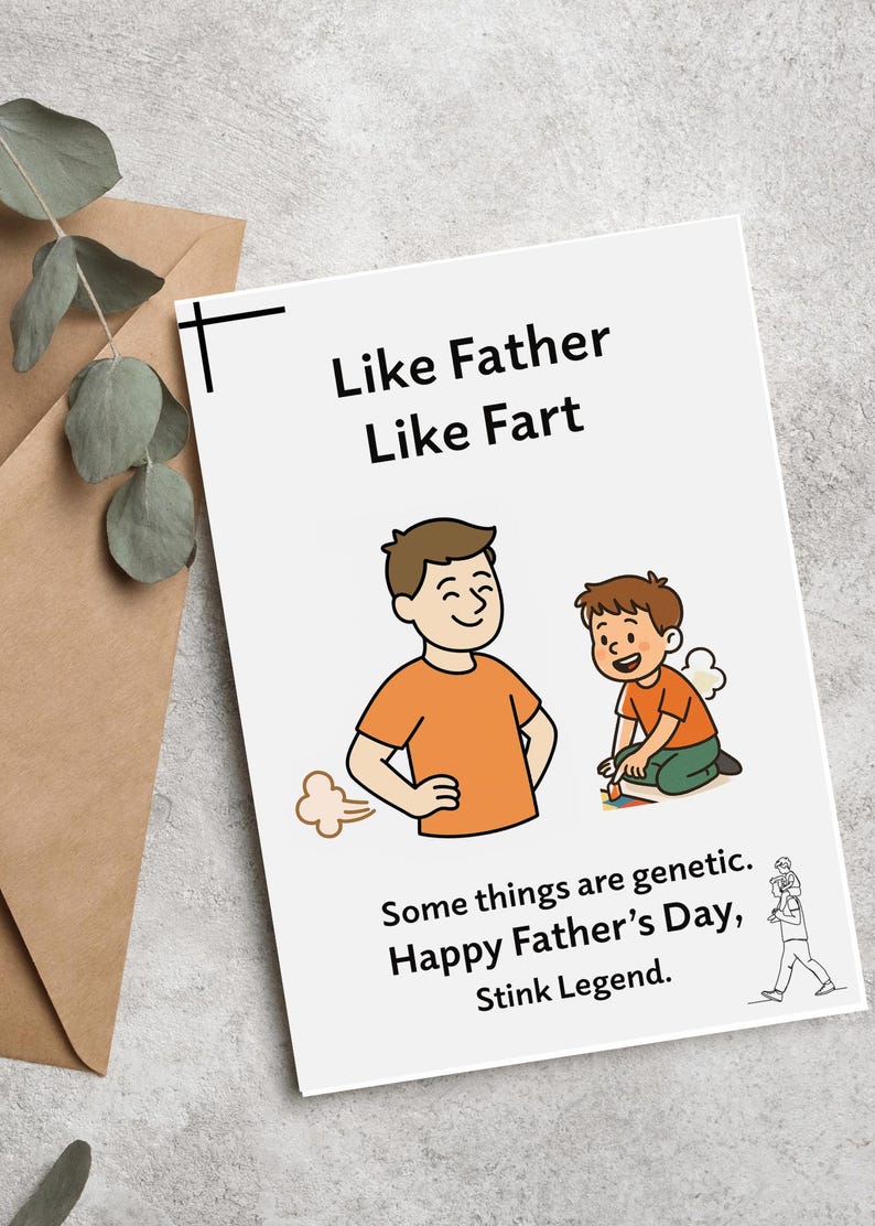 Funny Father's Day Card, Like Father Like Fart (digital Download) - Etsy