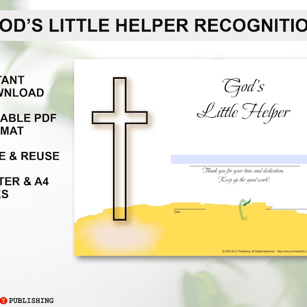 Sunday School Appreciation Certificate - Etsy