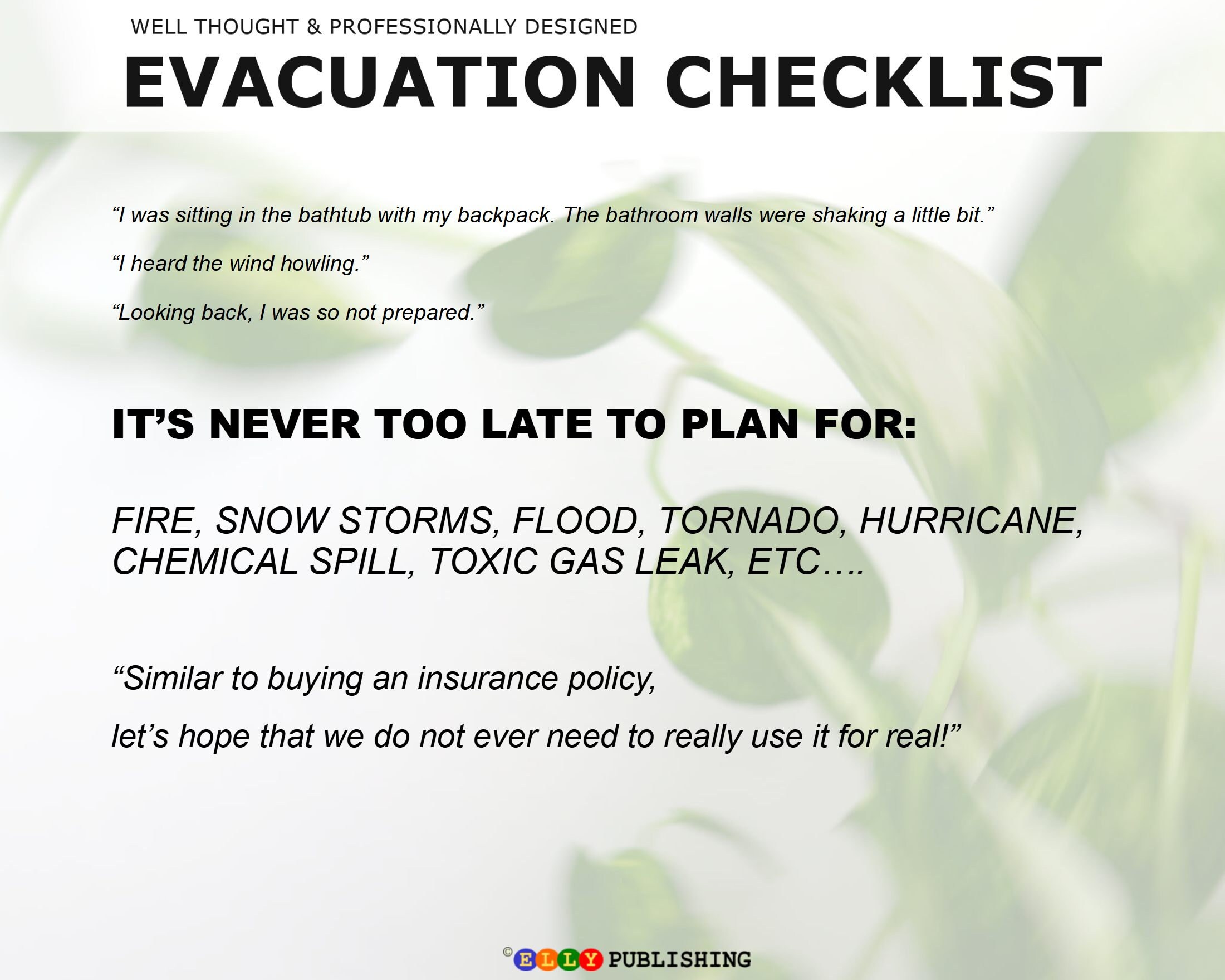 Evacuation Prep Checklist, Go Bag Pack Guide, Wildfires, Flood, Tornado ...