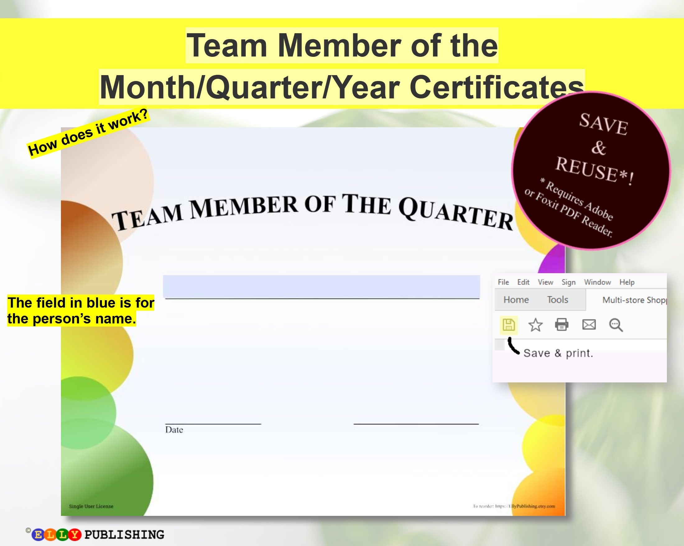 Team, Member,month, Quarter, Year, Certificate, Award, Recognition ...