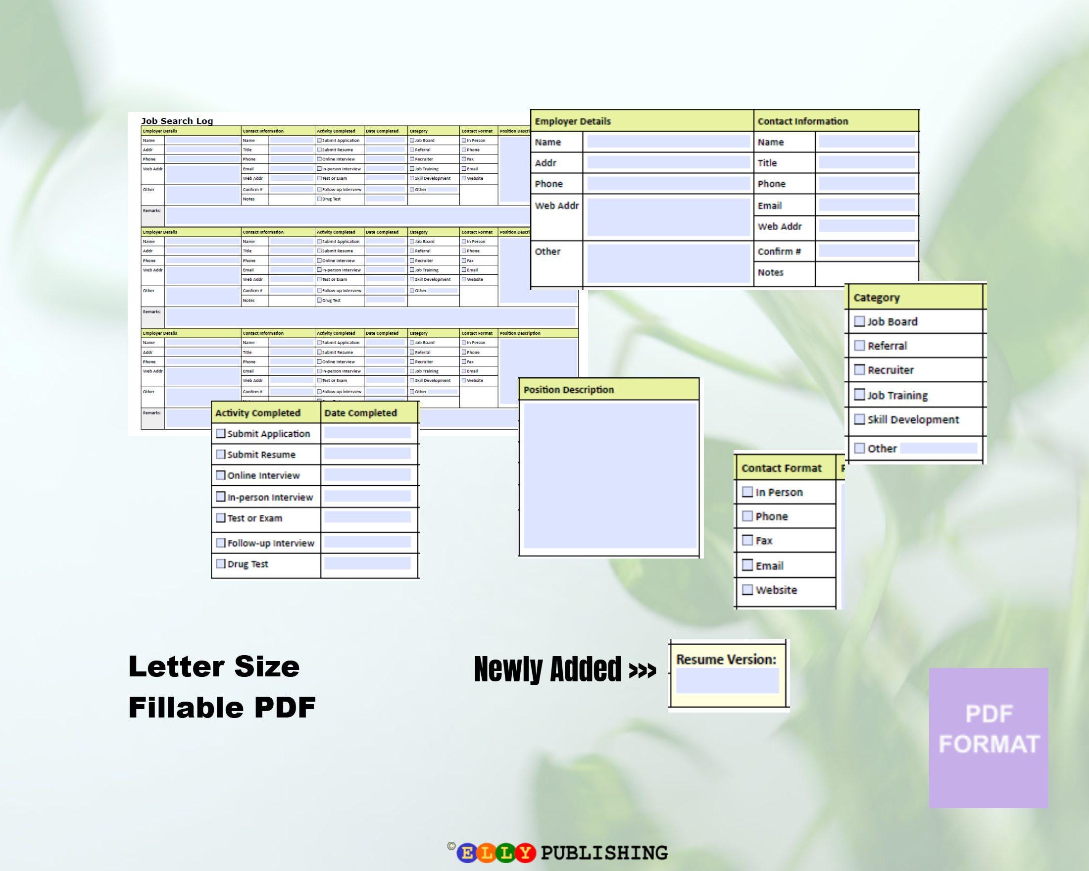 Job Search Tracking Log Worksheet, Job Searching, Job Search Tracking ...