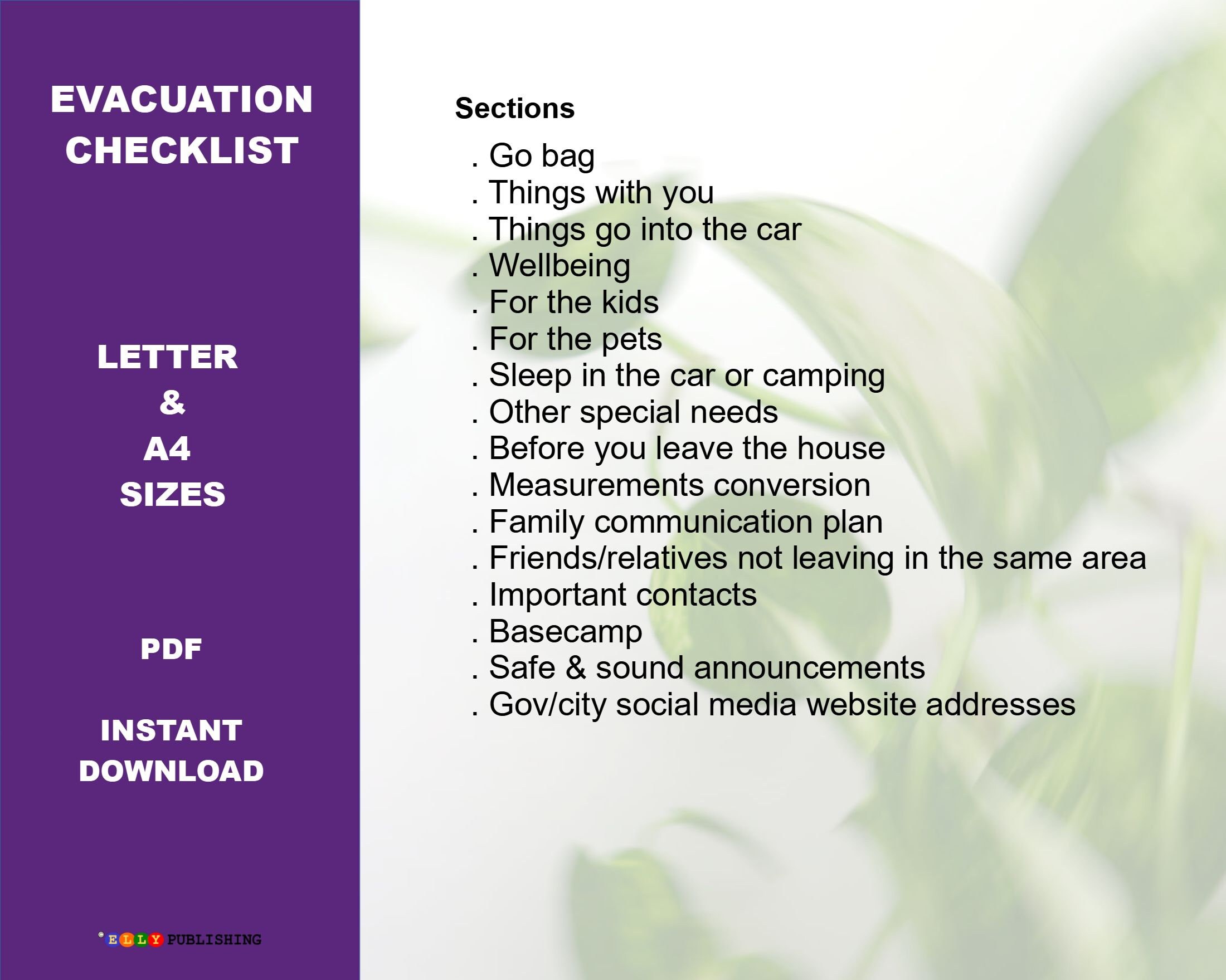 Evacuation Prep Checklist, Go Bag Pack Guide, Wildfires, Flood, Tornado ...