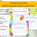 Certificate, Award, Recognition, Appreciation, Employee, Month, Quarter ...