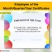 Certificate, Award, Recognition, Appreciation, Employee, Month, Quarter ...