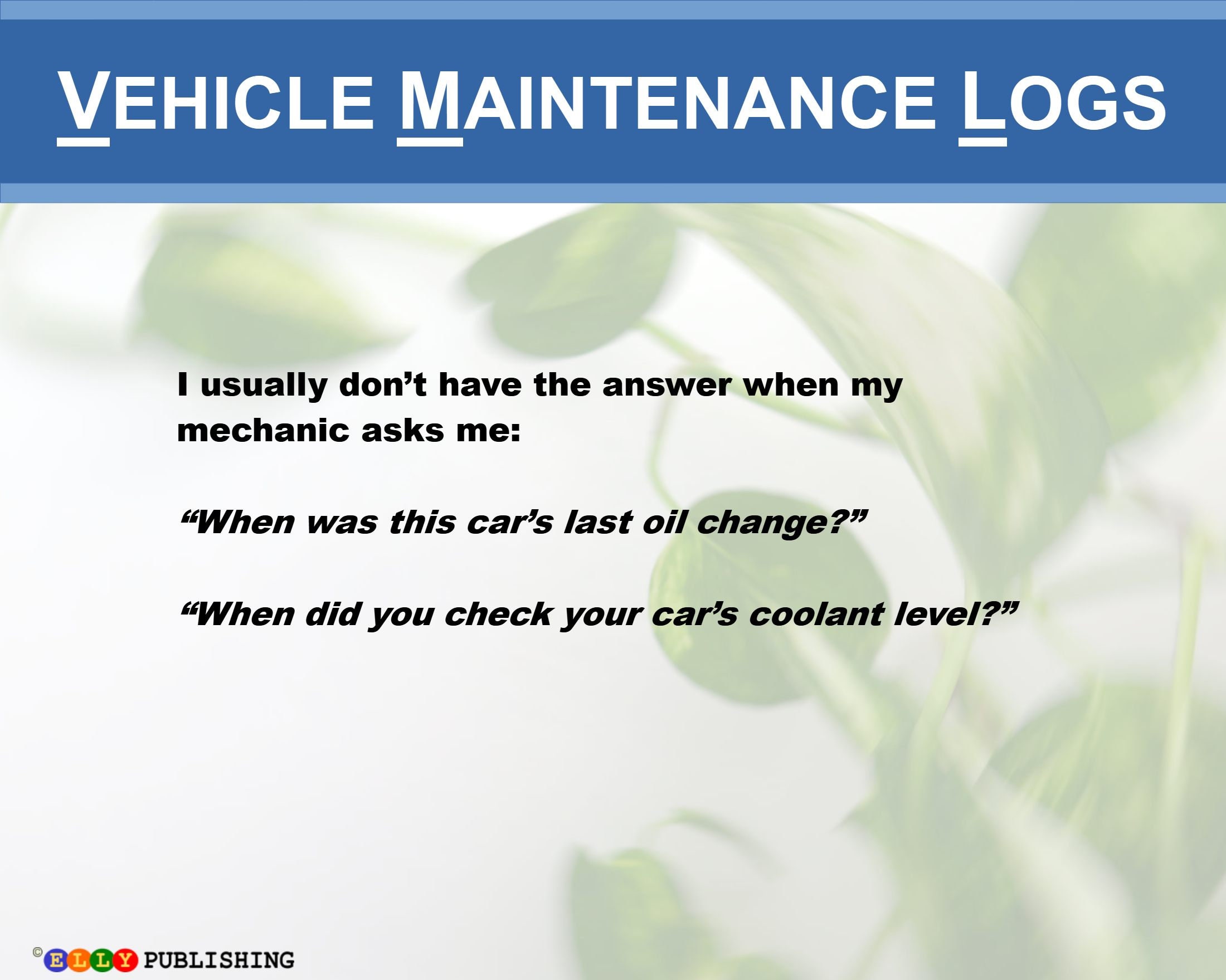 Vehicle Maintenance Logs | Car Service Log | Auto Repair Log ...