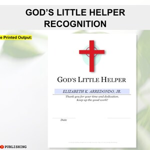 Certificate, Award, VBS, Recognition, Sunday School, Church, God's ...