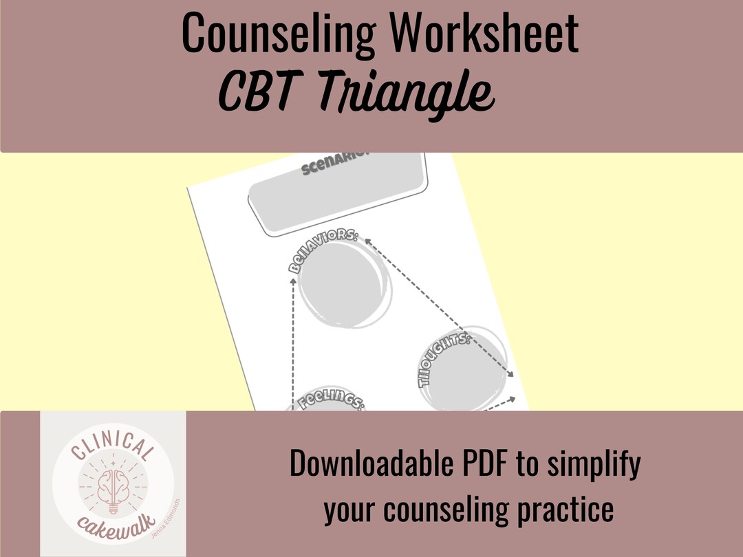 CBT Cognitive Behavioral Therapy Interactive Worksheet and Poster for ...