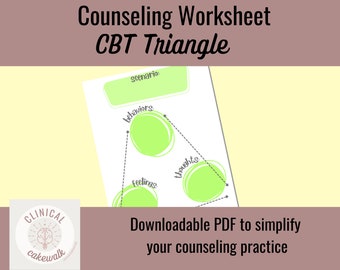 CBT Cognitive Behavioral Therapy Interactive Worksheet and Poster for Counseling and Therapy ...