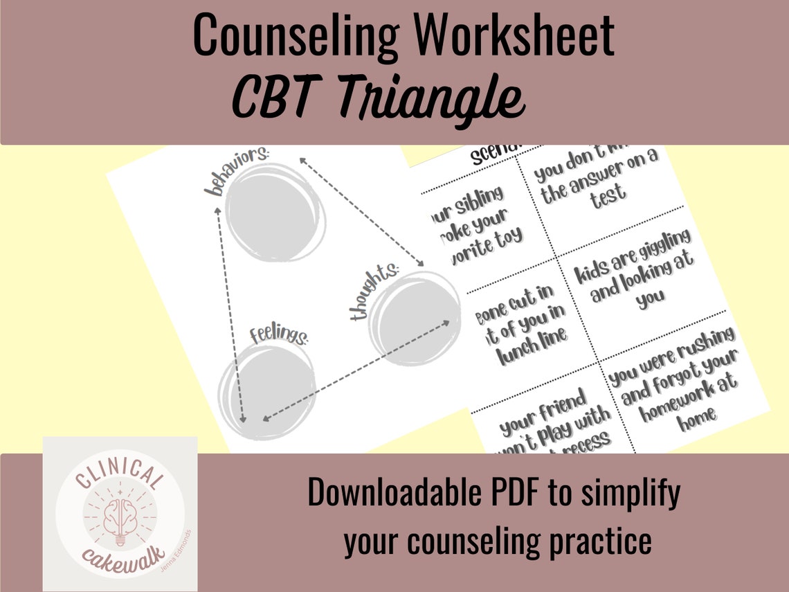 CBT Cognitive Behavioral Therapy Interactive Worksheet and Poster With ...