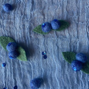 Wool Felt Blueberry Set of 3 Blueberry Charms - Etsy